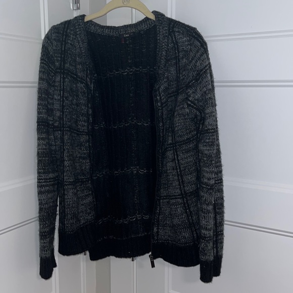 Dex | Sweaters | Black And Grey Zipup Cardigan In Size Small | Poshmark
